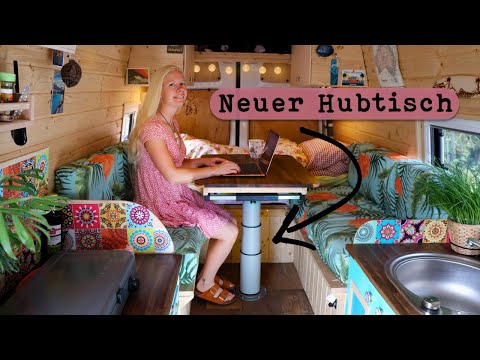 Neuer HUBTISCH im Campervan | Sitzecke mit Bett | Van Selbstausbau | ILSE Hubtisch
