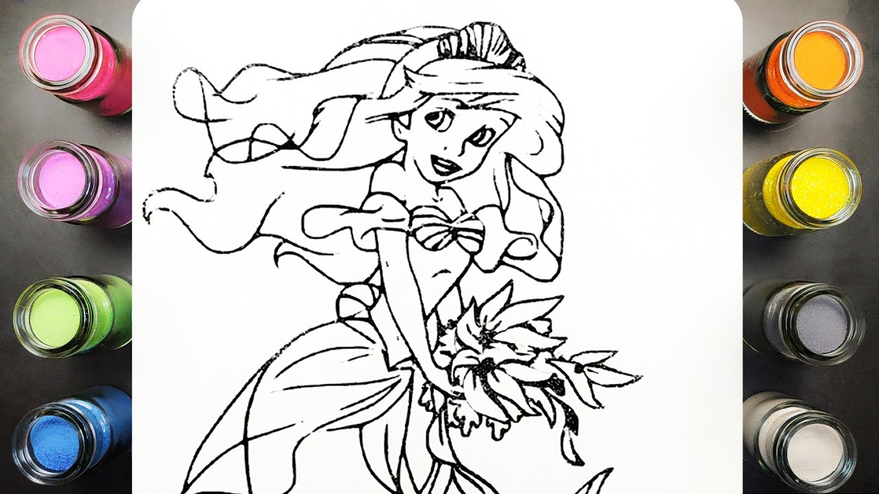 CÔNG CHÚA TIÊN CÁ ARIEL | ARIEL DISNEY PRINCESS | Tô Màu Tranh Cát ...