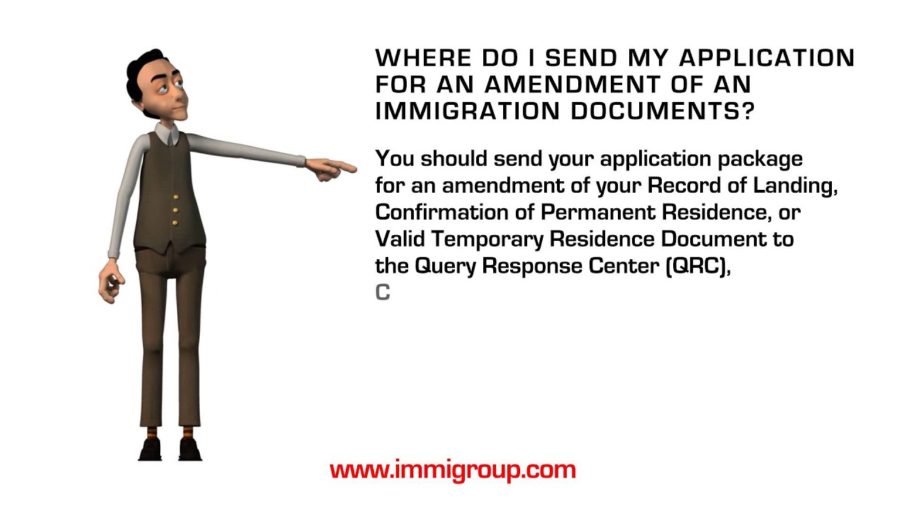 Where do I send my application for an amendment of an immigration ...