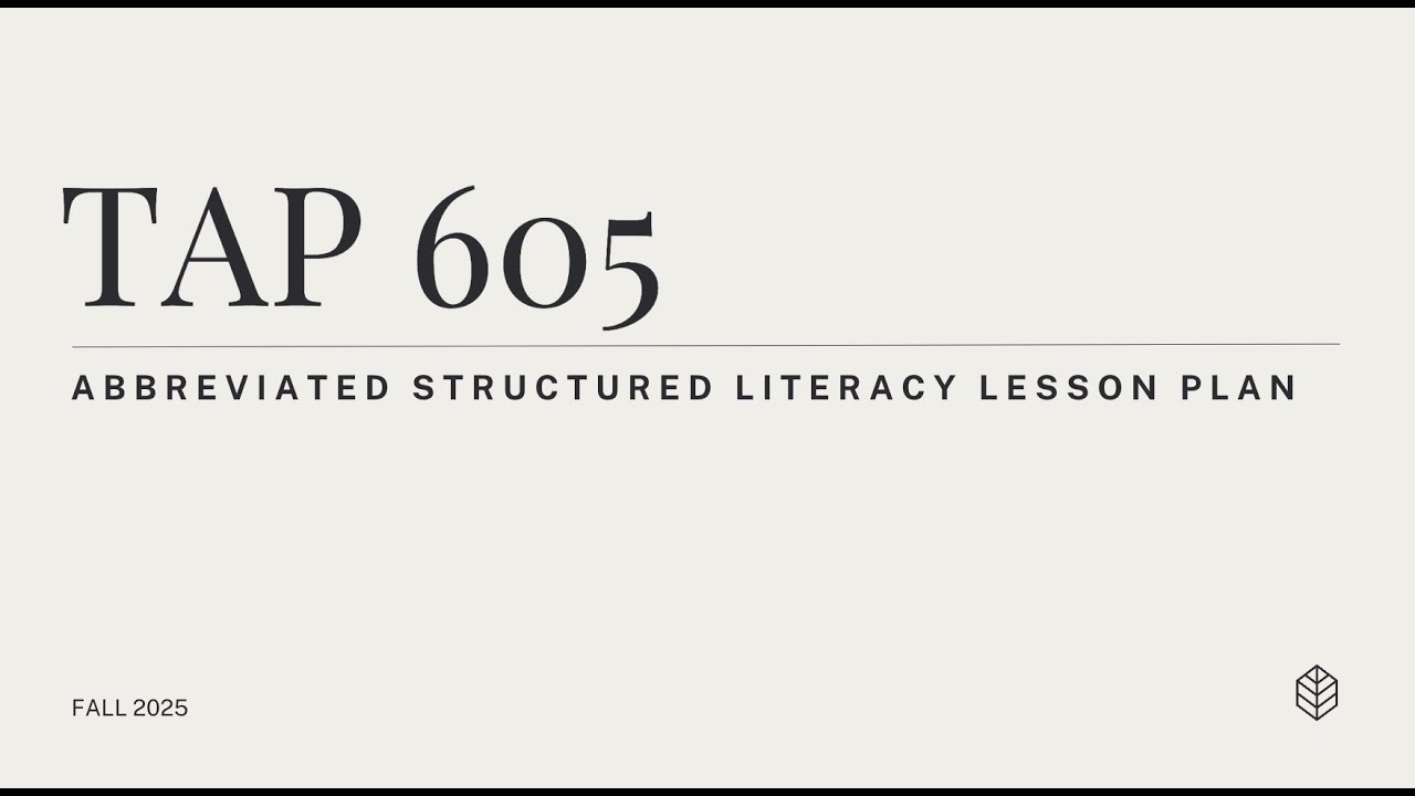TAP 650 Abbreviated Structured Literacy Lesson Plan - YouTube