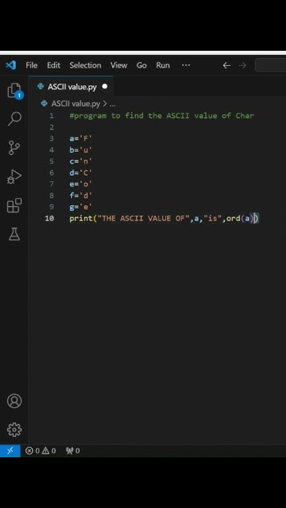 Find Ascii Value Of Character In Python Programiming Ascii Character Pythonprogramming