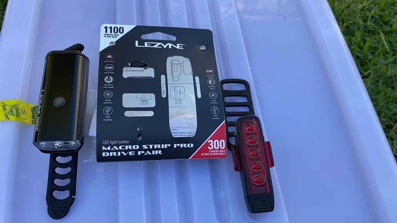 Lezyne Macro Drive 1100XL / Strip Pro Light Set 5000km review - YouTube