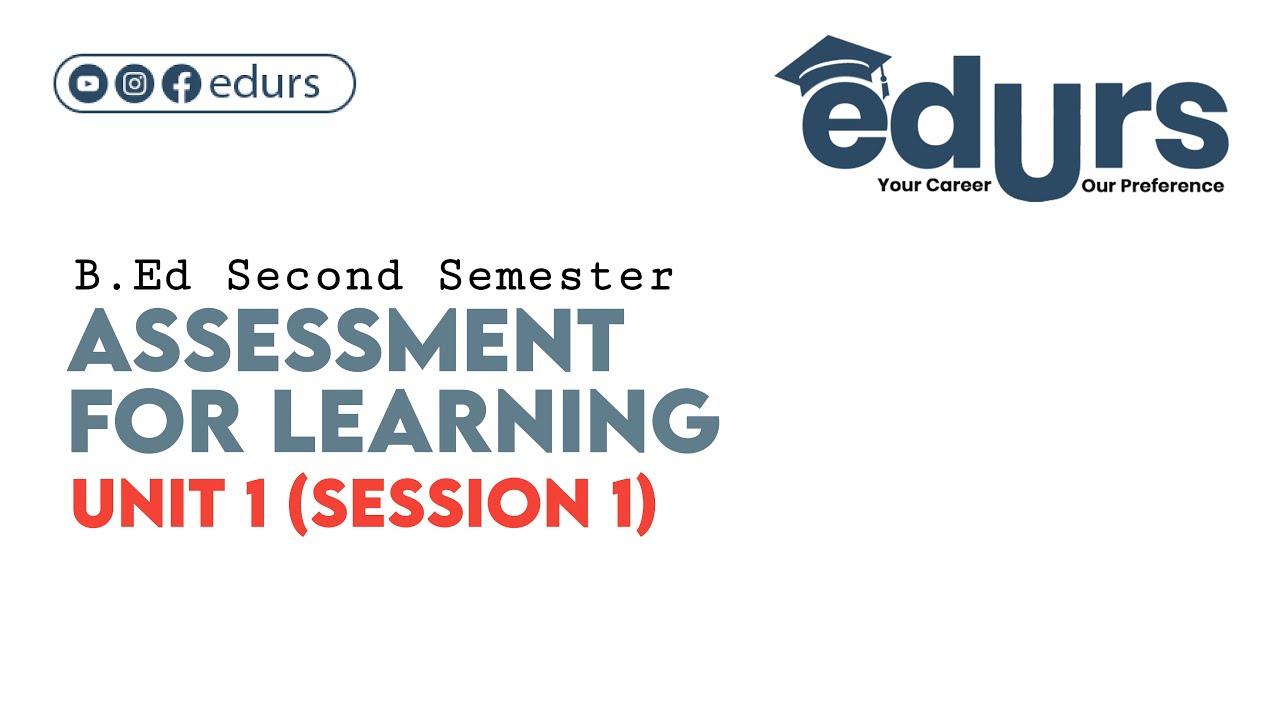 Assessment for Learning: Unit 1 (Session 1) - YouTube