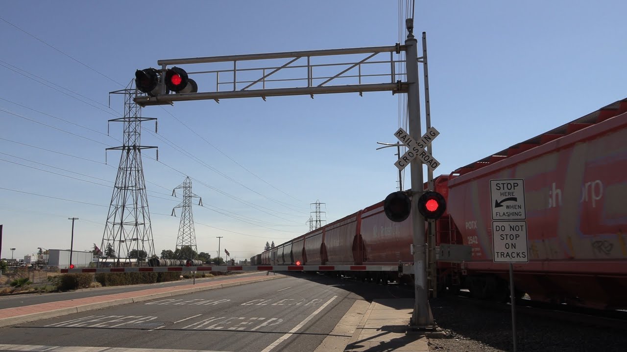 UP 7414 Manifest Freight Train South, Power Inn Rd. Railroad Crossing ...