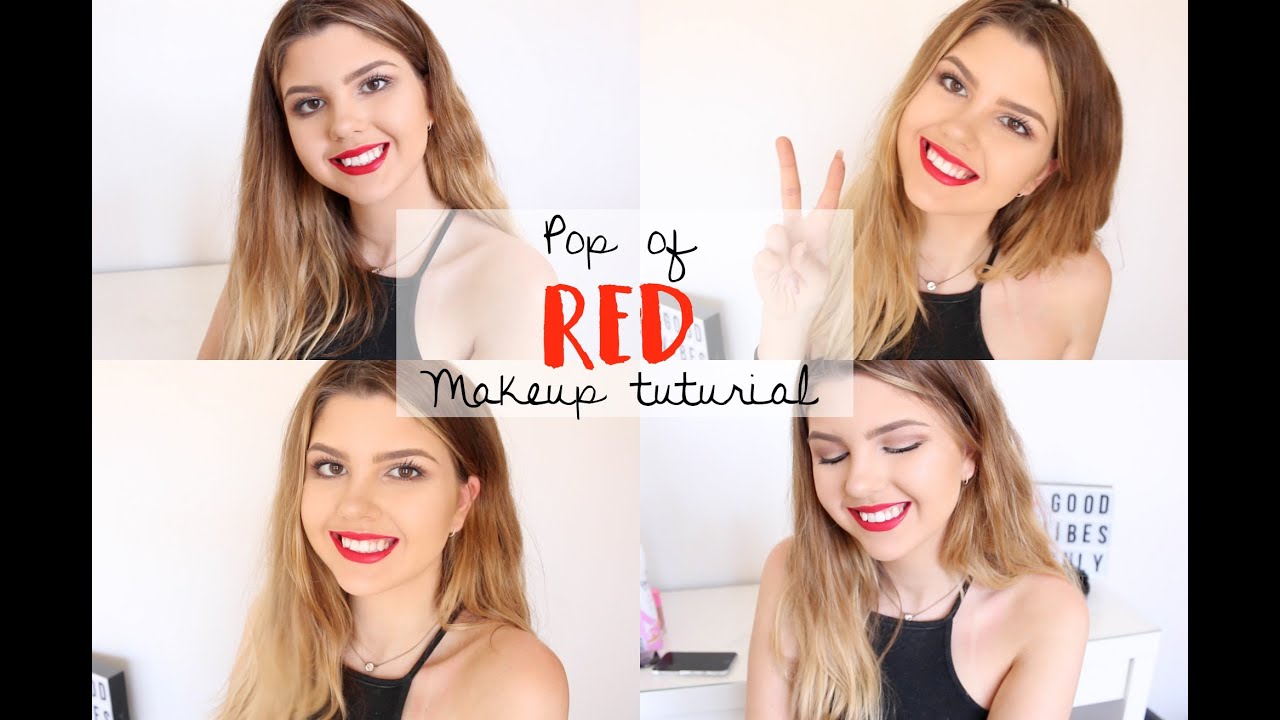 POP OF RED MAKEUP TUTORIAL | Cass Sersemis - YouTube