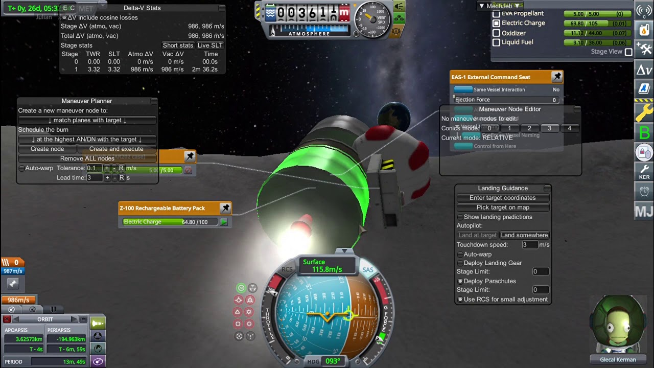 Kerbal Space Program - To the Mun and back for 180 funds - YouTube