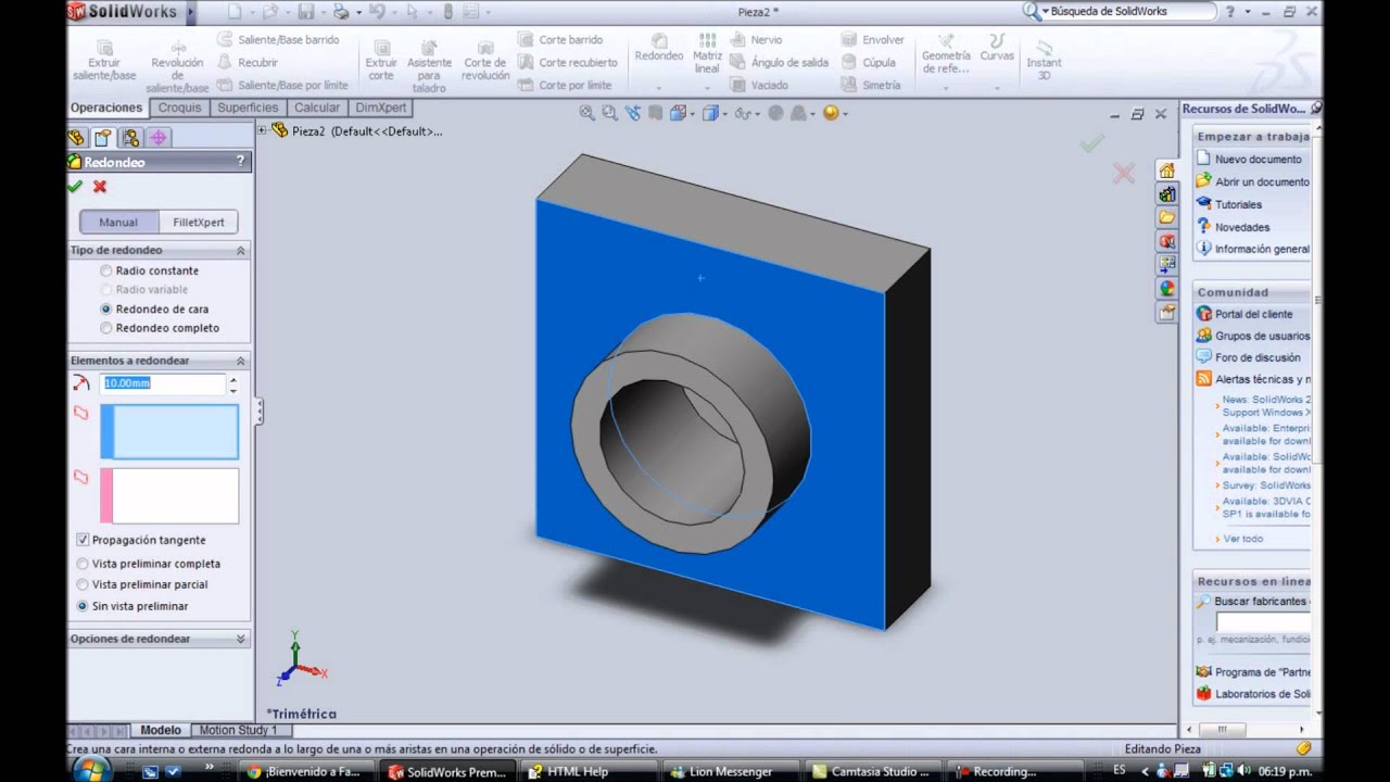 SolidWorks Lección 1 Tutorial - YouTube