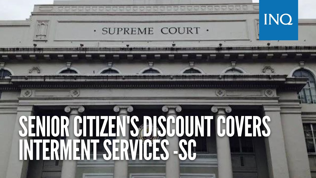 Senior citizen's discount covers interment services -SC | INQToday ...