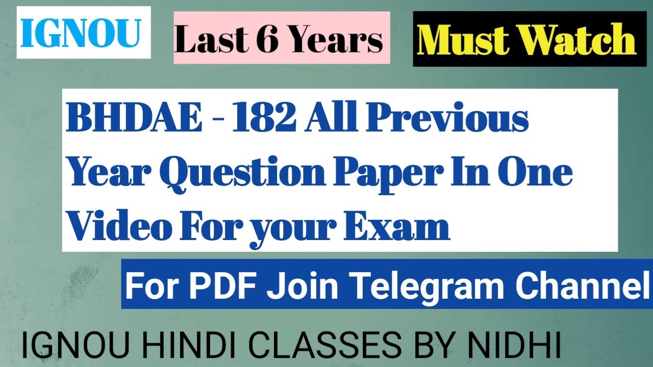 BHDAE 182 हिंदी भाषा और संप्रेषण || Important & Previous year question ...