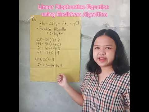 Number Theory: Linear Diophantine Equation using Euclidean Algorithm - YouTube