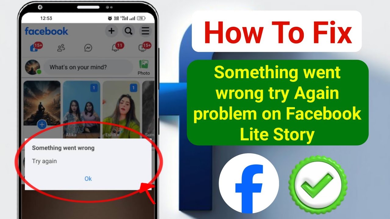 How to fix Something went wrong try Again problem on Facebook Lite ...