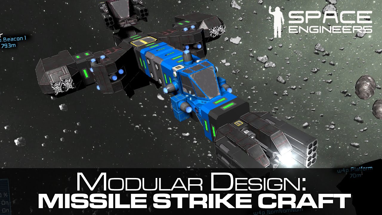 Space Engineers - Modular Strike Craft "Concept" - Survival Mode - YouTube