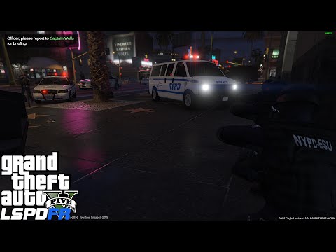 GTA 5 LSPDFR Police Mod 78 | NYPD ESU | GMC Savana Local Swat | Pacific ...
