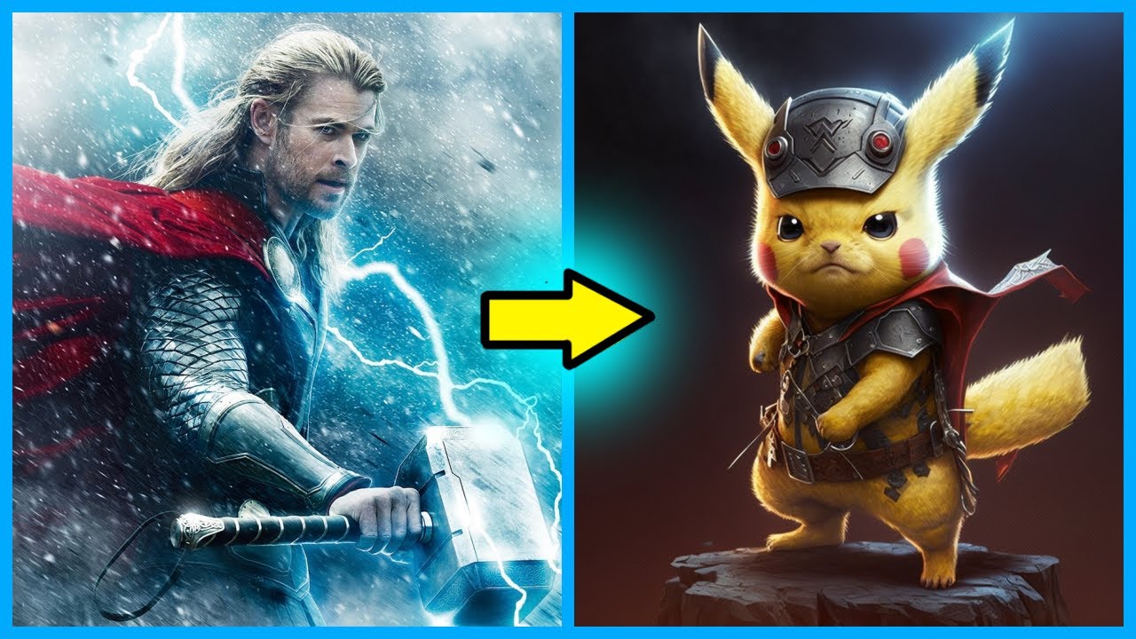 SUPERHEROES but PIKACHU (DC & Marvel) 🔥 All Characters - YouTube