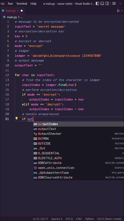 ENCRYPTION With Python! #python #coding #programming - YouTube