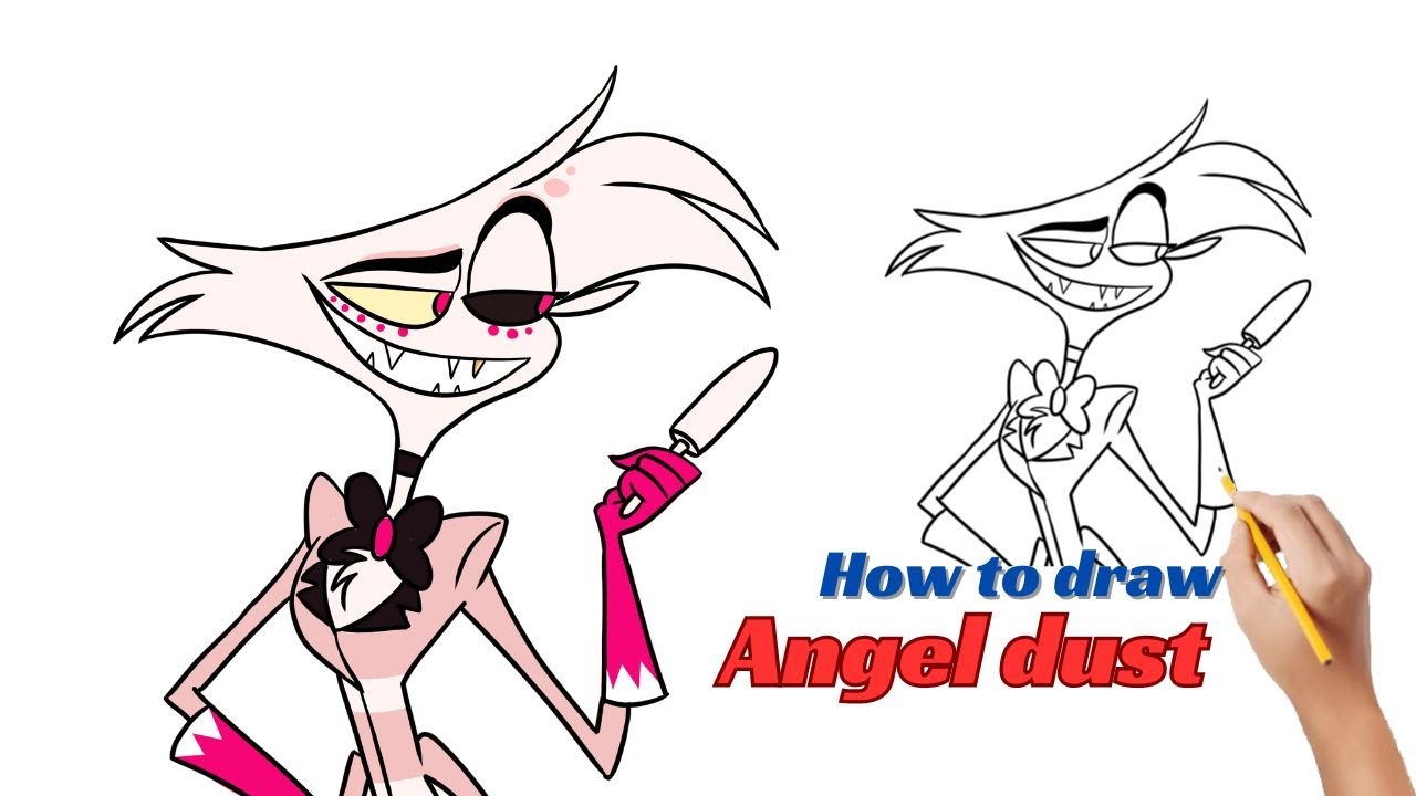 how to draw Angel dust | hazbinhotel | angeldusthazbinhotel - YouTube
