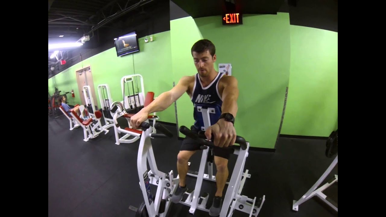 Back-Wide Grip Machine Row 2 Hand - YouTube