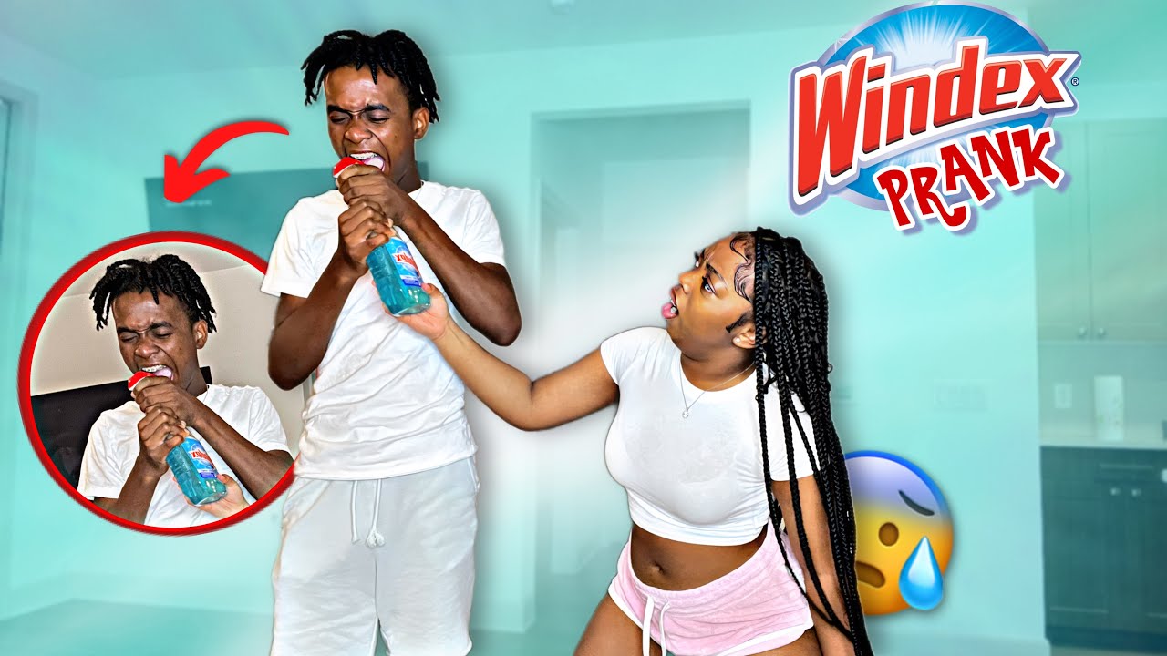 GATORADE IN WINDEX BOTTLE PRANK ON BOYFRIEND *extremely funny* - YouTube