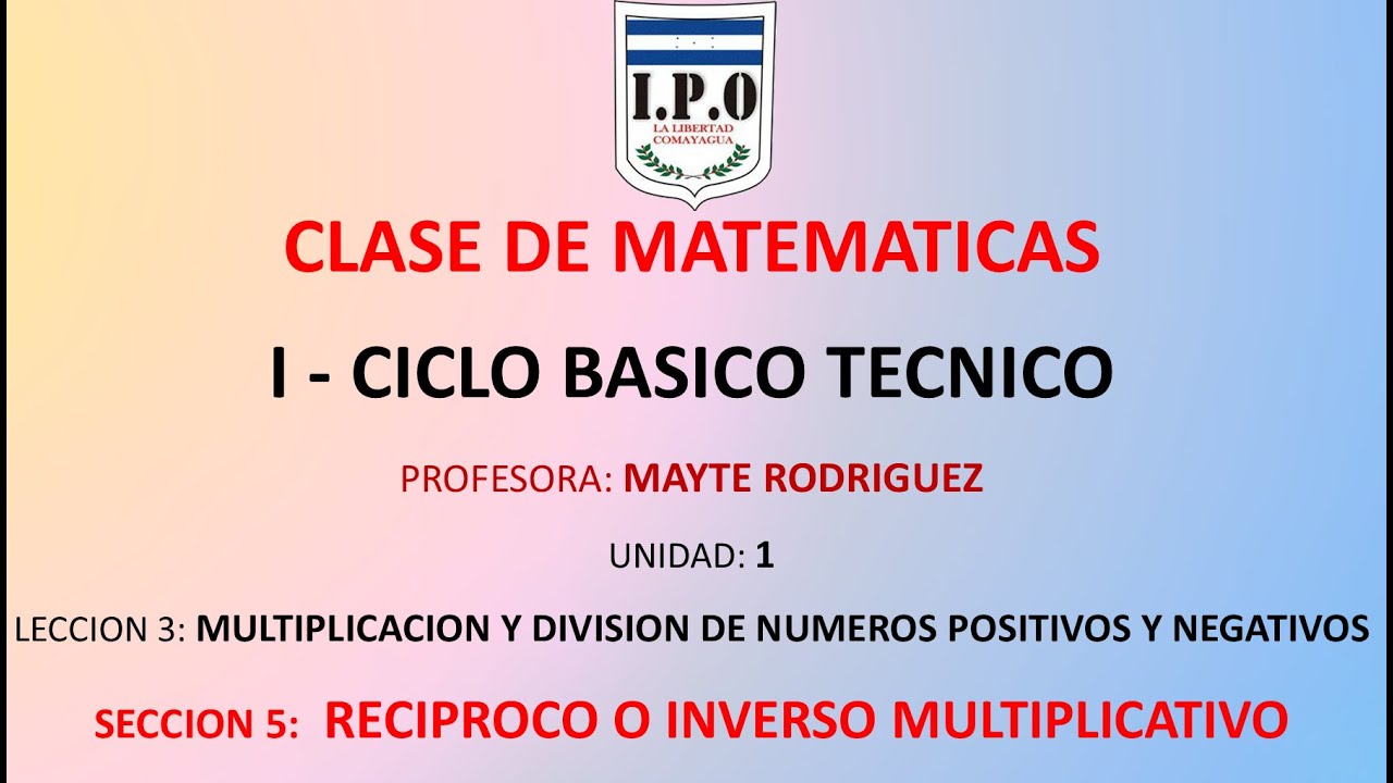 L3S5 Reciproco o Inverso Multiplicativo - YouTube
