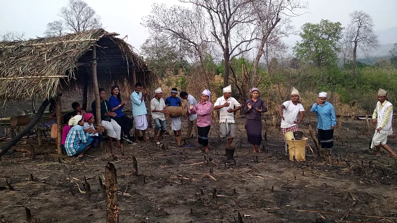 Bru traditional dance....at jhum cultivation - YouTube