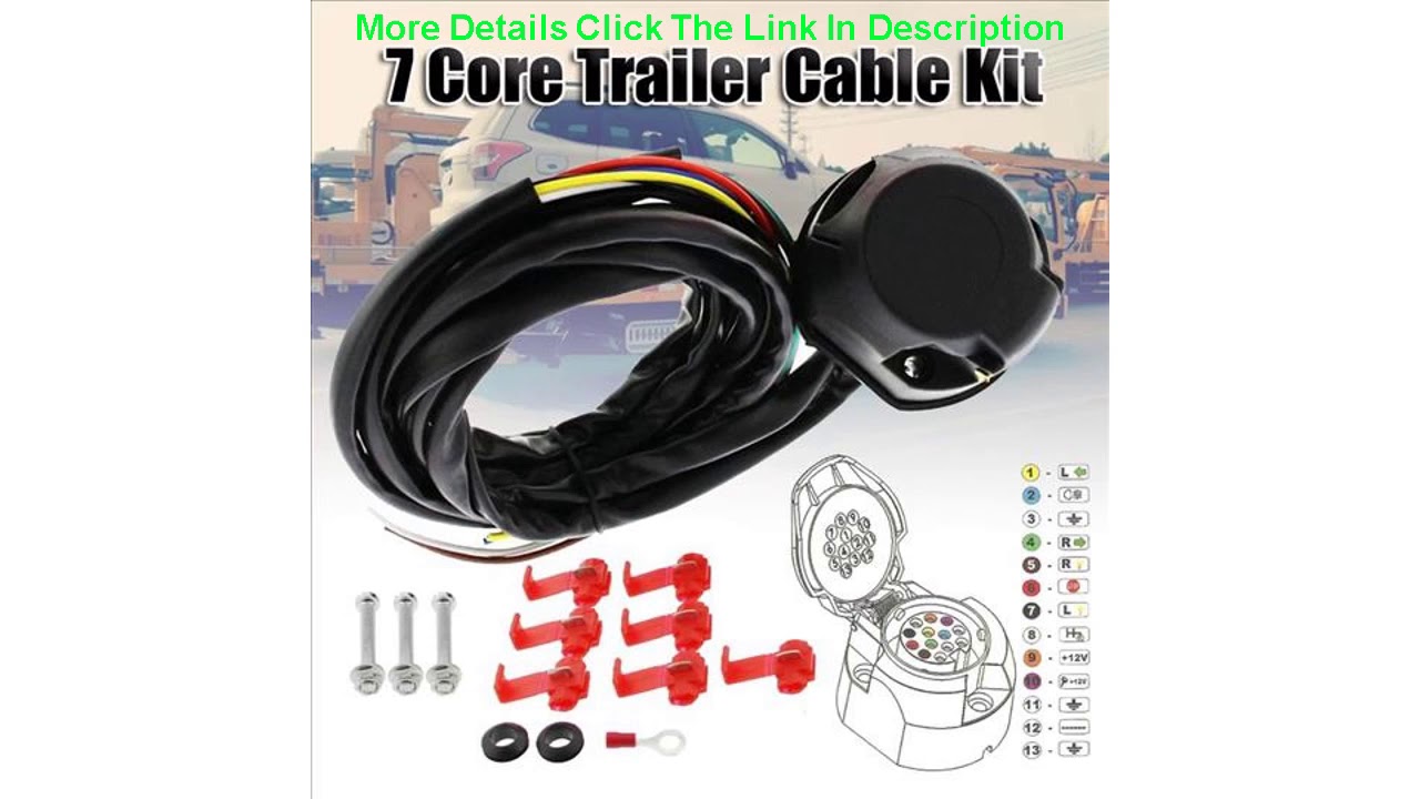 Top 7 Core 2M Trailer Cable Kit Trailer Socket Set 13 Pin Electrical ...