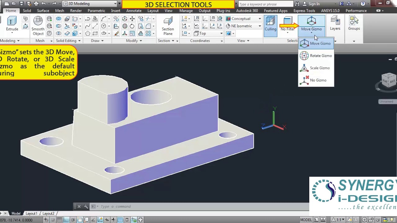 AutoCAD---Lec-048 How to use 3D selection Tools - YouTube