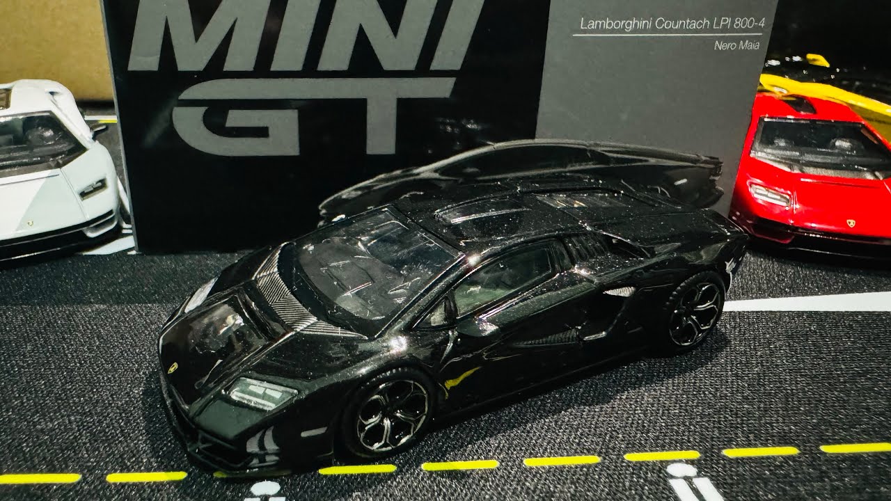 UNBOXING MINI GT 607 Lamborghini Countach LPI 800-4 Nero Maia # ...