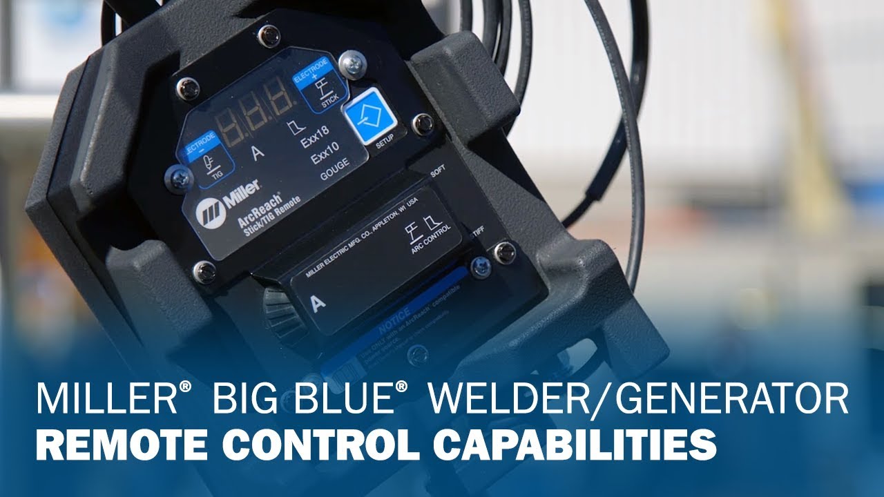 Miller Big Blue Welder Remote Control Capabilties - YouTube