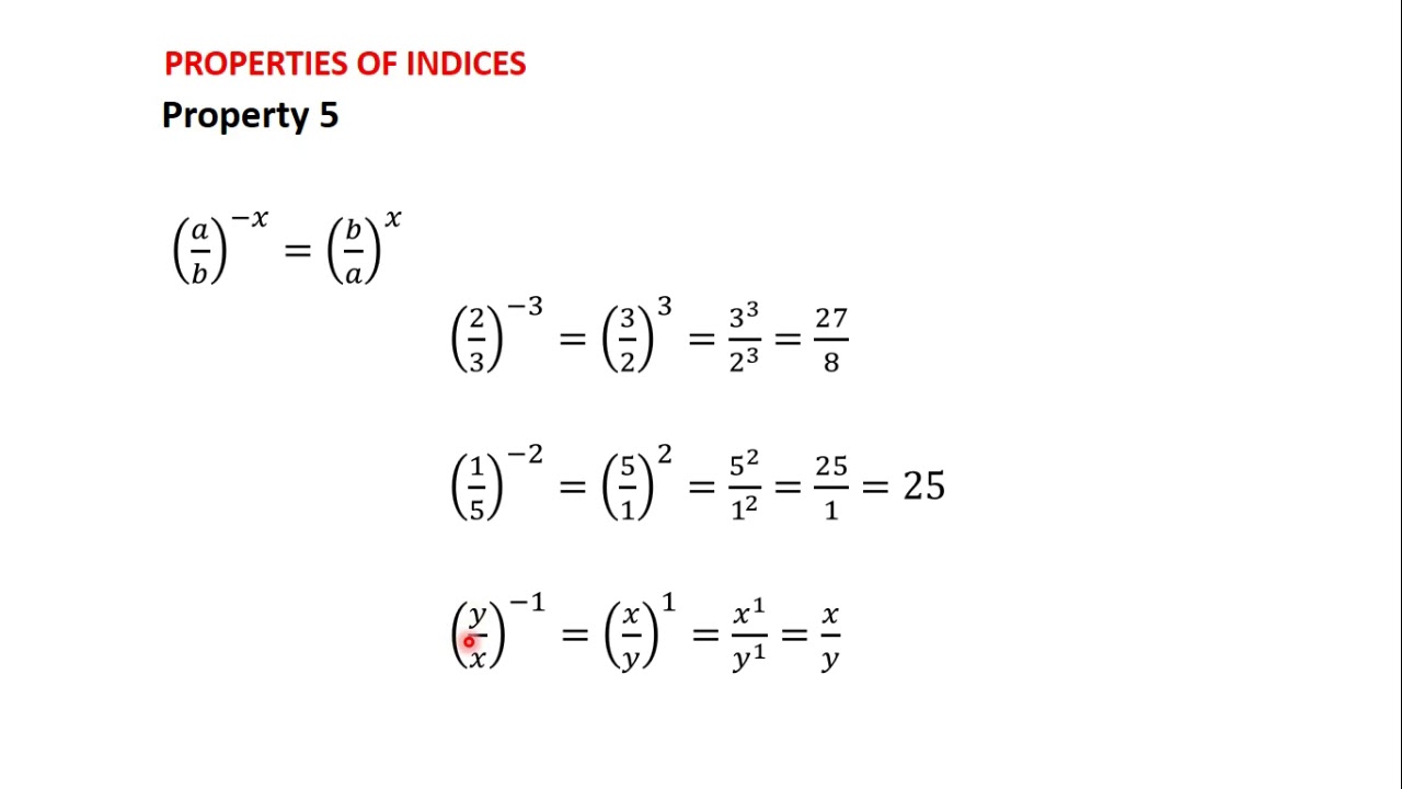 4 Properties of Indices - YouTube