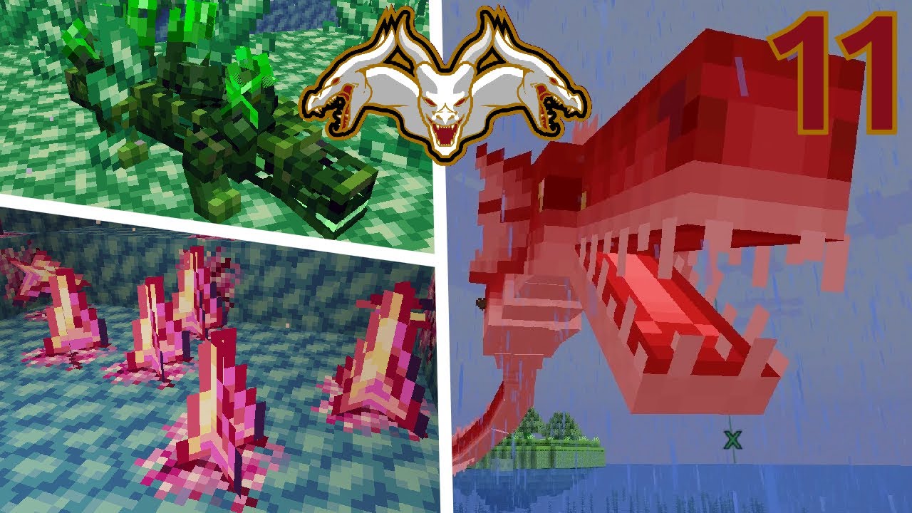 Sea Serpent Battle & Pink Tourmaline Gems - Ep11 - Crazy Craft Updated ...