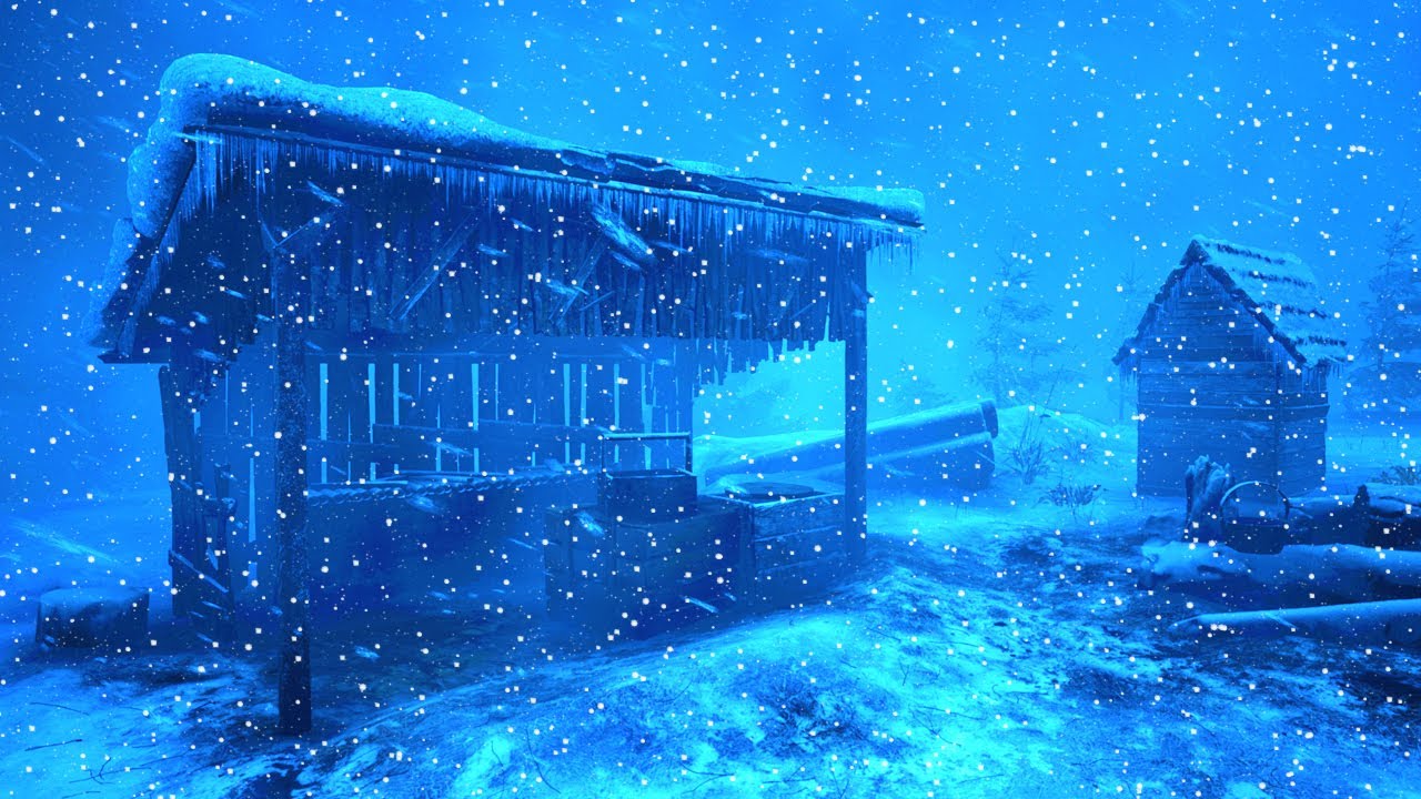 Incredibly strong blizzard for sleep 12 hours snow storm | Wind sounds ...