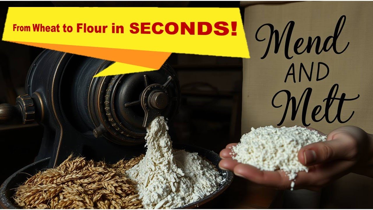 From Wheat to Flour in SECONDS! Homemade Grain Mill in Action! 🌾⚙️ ...