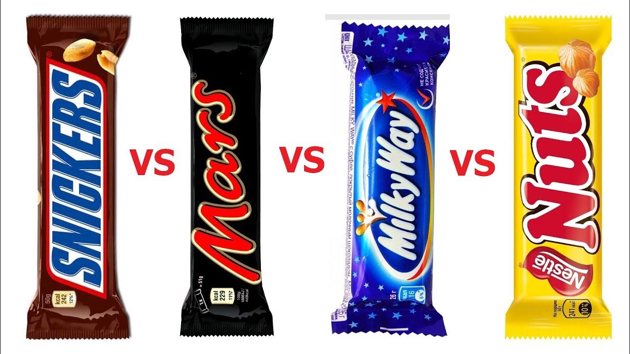 Snickers vs Milky Way vs Nats vs Mars - YouTube