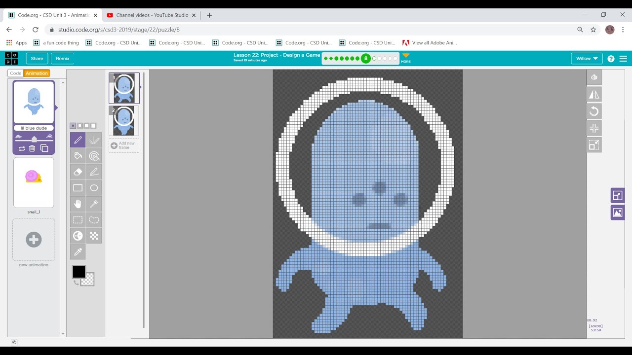 code.org lesson 22 #8- designing a game pt 1 - YouTube