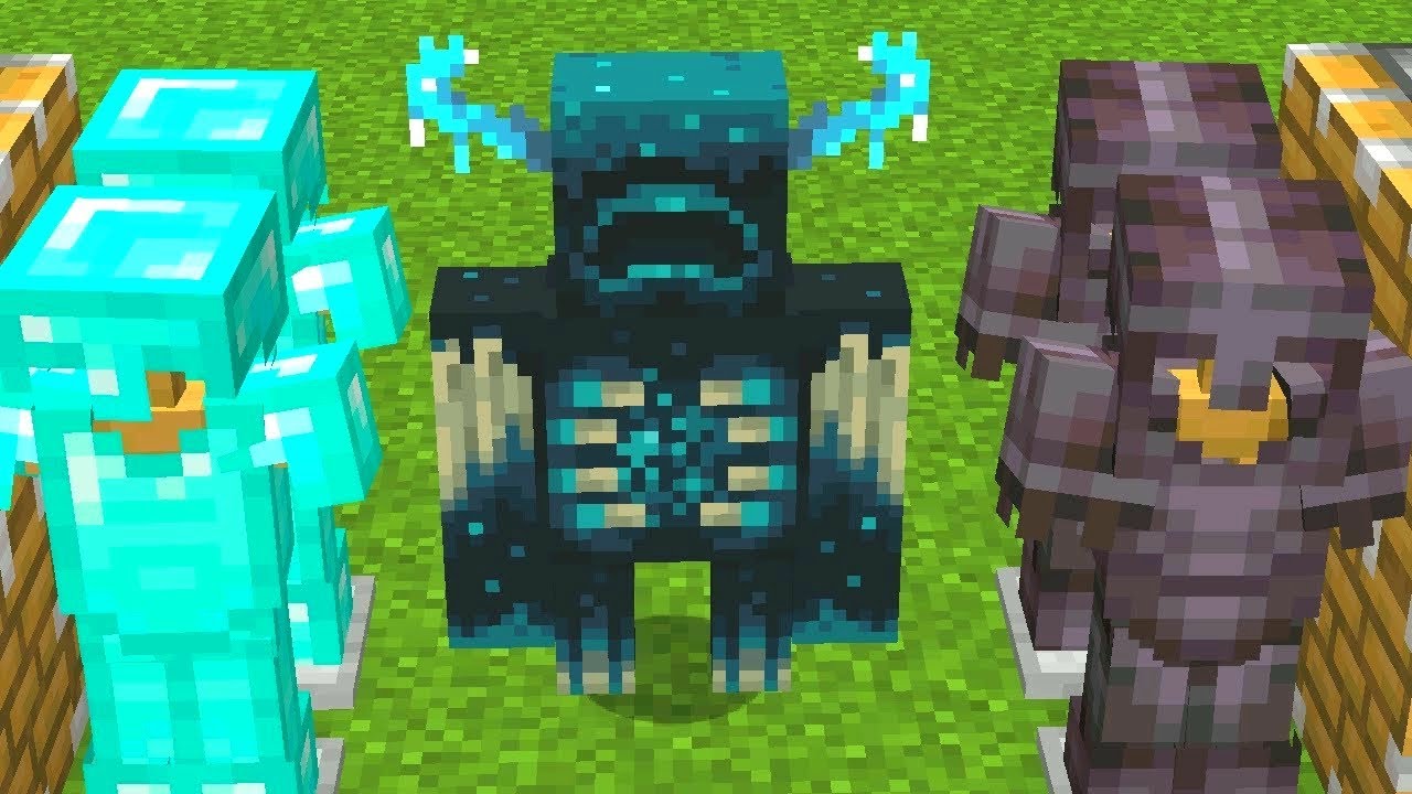 diamond armor + warden + netherite armor = ??? - YouTube