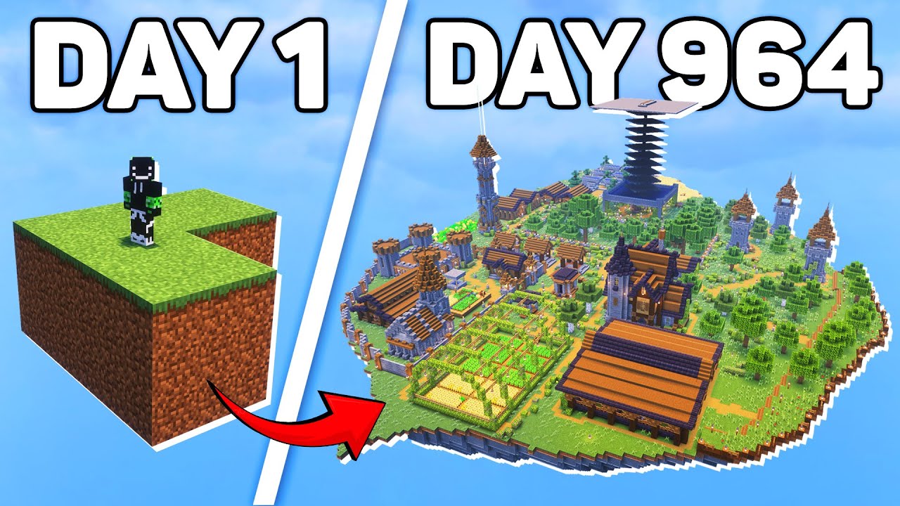 I BUILT the BIGGEST ISLAND in SKYBLOCK Minecraft - YouTube