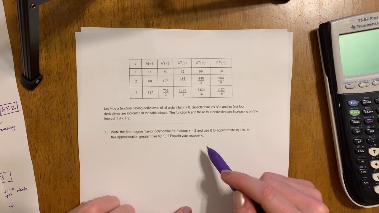 Taylor Series table problem 1 - YouTube