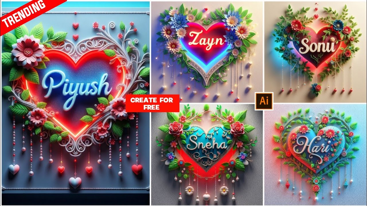 Trending Wall Heart Name Photo Editing|Name On Heart Design Photo ...