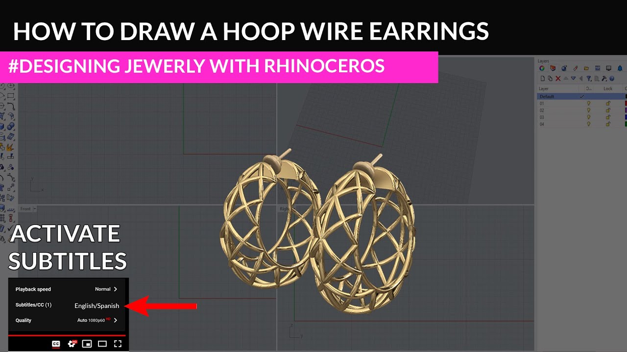 HOW TO DRAW A HOOP WIRE EARRINGS IN RHINOCEROS 3D | ELIANIA ROSETTI ...