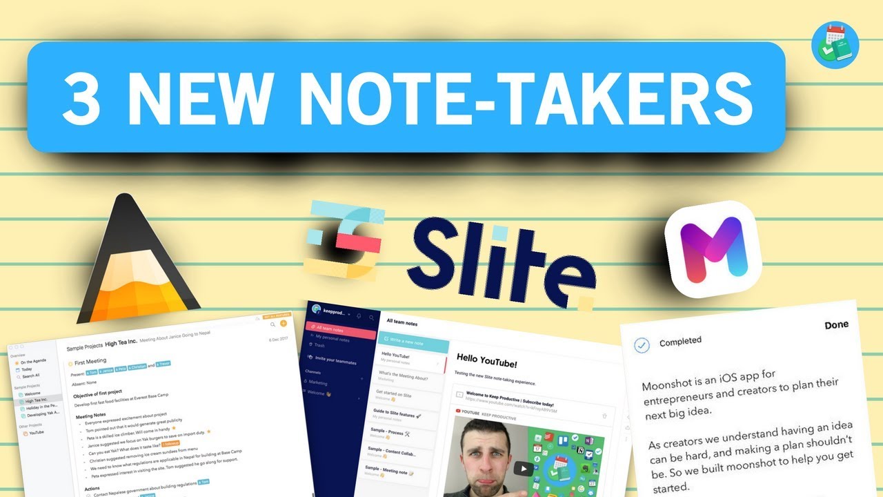 THE NEWEST NOTE-TAKING APPS | Agenda, Slite & Moonshot 📝 - YouTube
