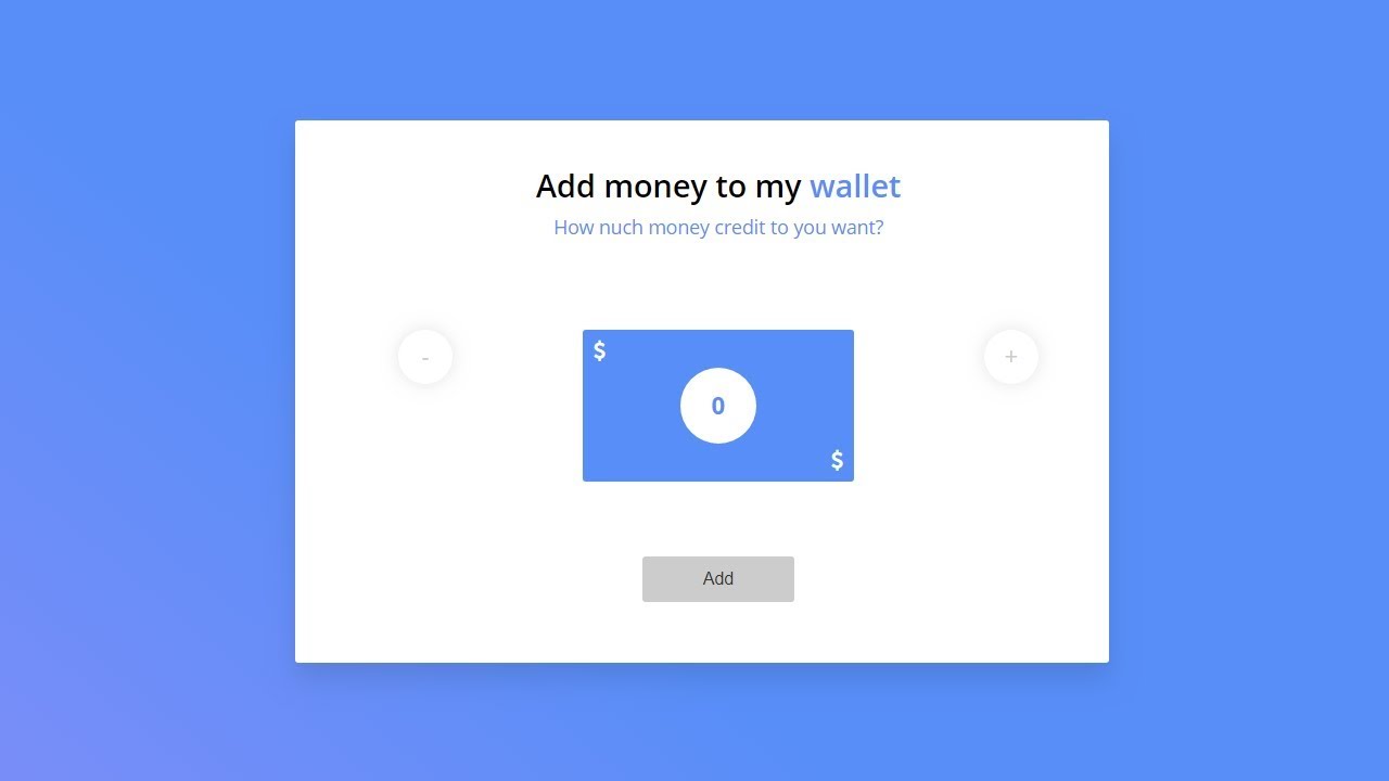 Money wallet UI | Javascript Vanilla - YouTube
