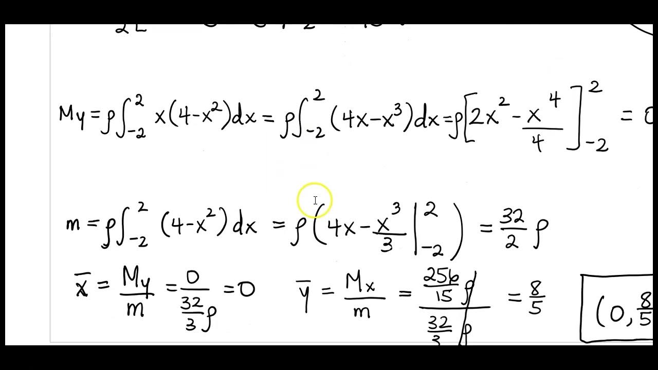 Calculus 2 Find the Center of Mass of a Planar Lamina (Centroid of a ...