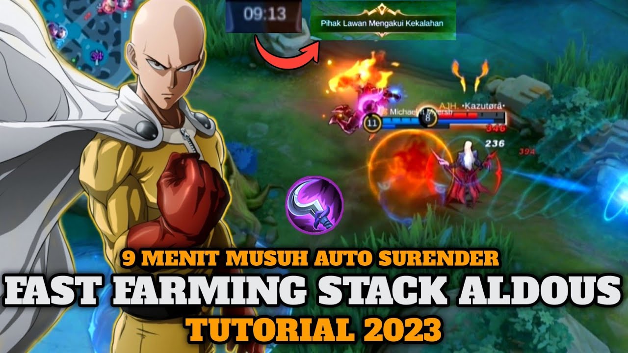 ALDOUS FAST STACK & ROTASI TUTORIAL 9MENIT MUSUH AUTO SURENDER - Mobile Legends - YouTube