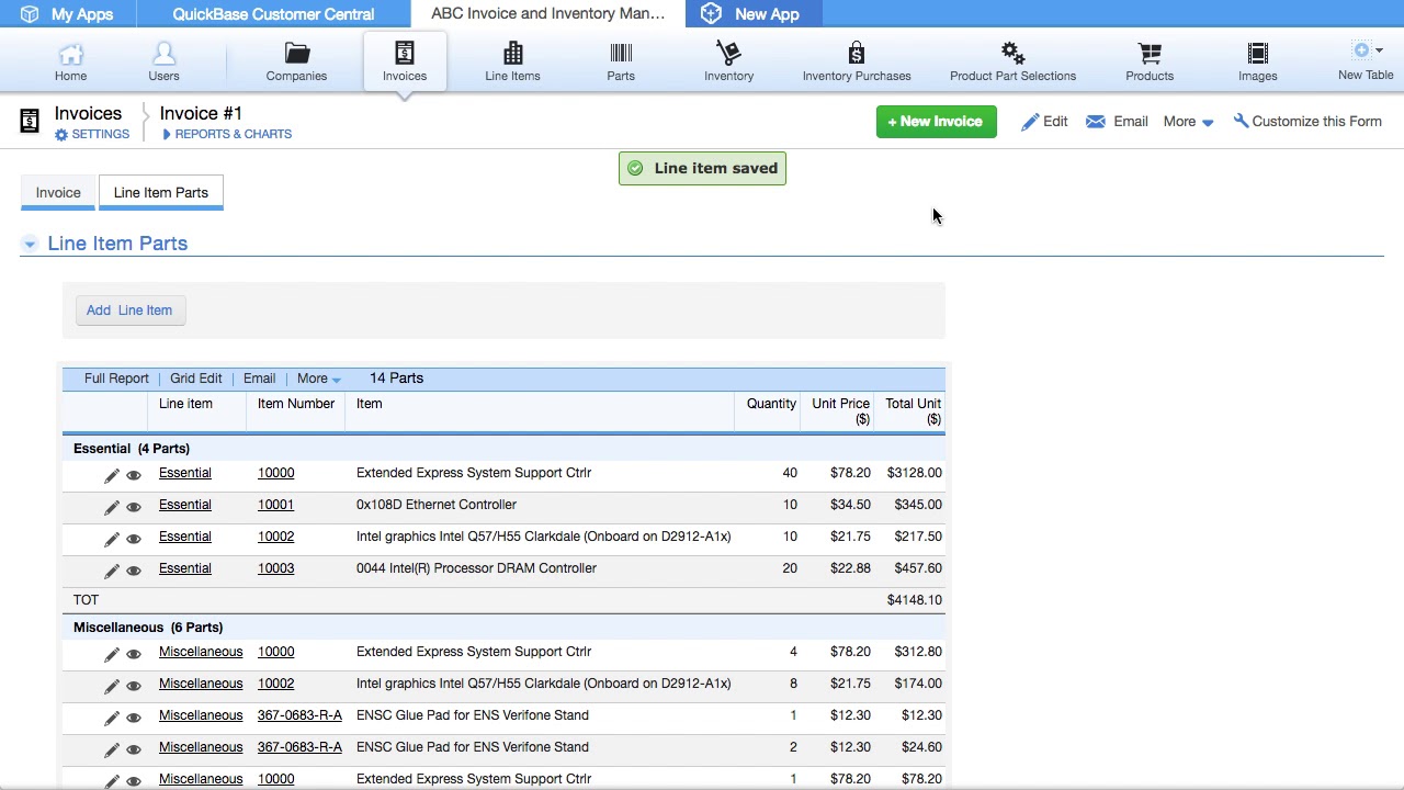Quick Base ABC Invoices and Inventory Manager - YouTube