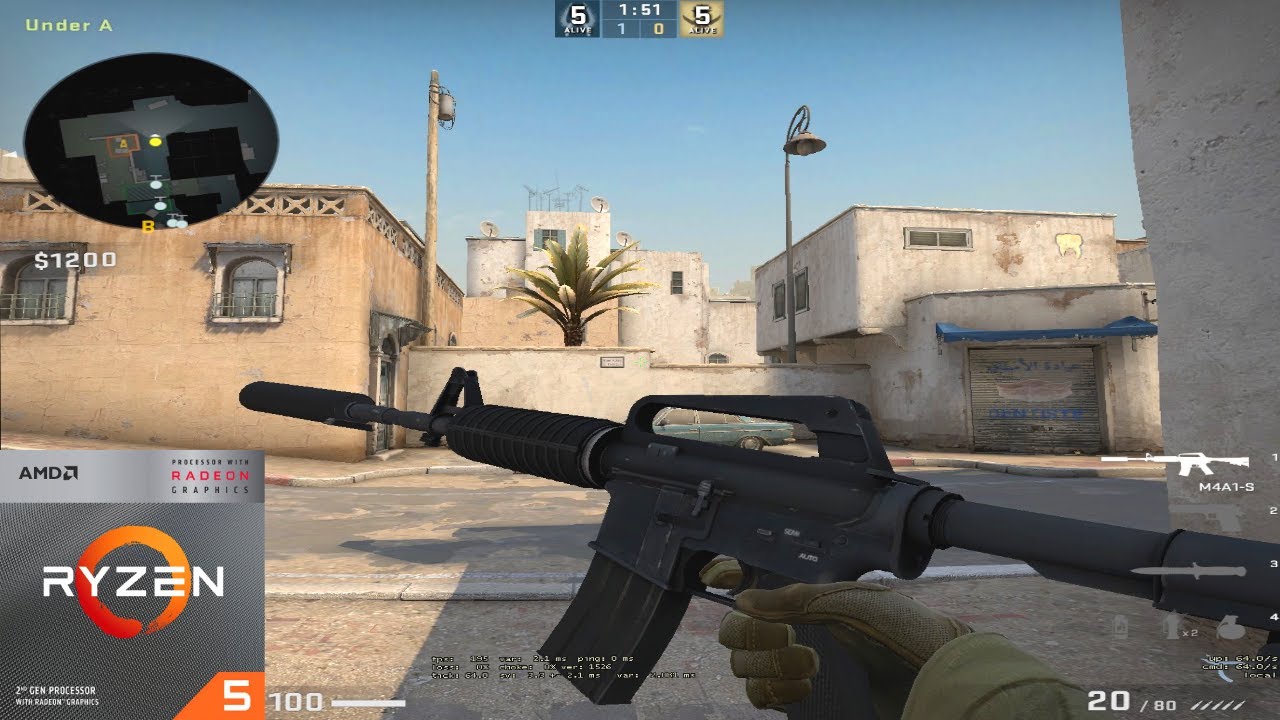 cs-go (dust 2) | low settings | Ryzen 5 3400g - YouTube