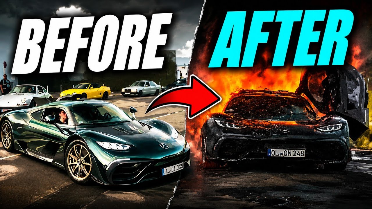 BREAKING: $2.7M Mercedes-AMG ONE Catches FIRE! - YouTube