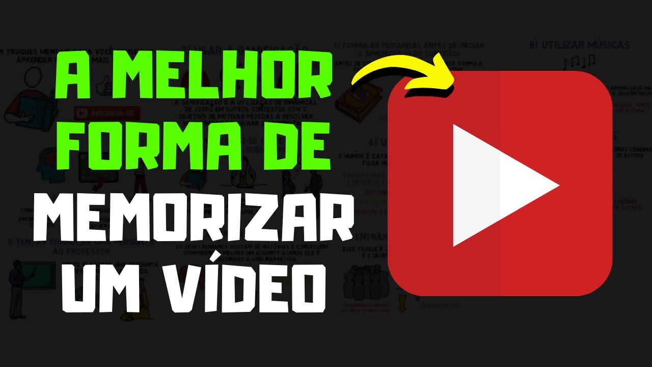 Método PASSO A PASSO para MEMORIZAR o conteúdo de um VÍDEO - YouTube