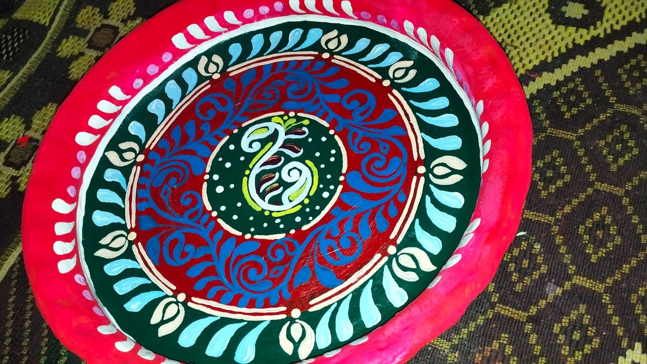 Matir Thala Painting//Matir Thala Painting Tutorial//Fabric Painting ...