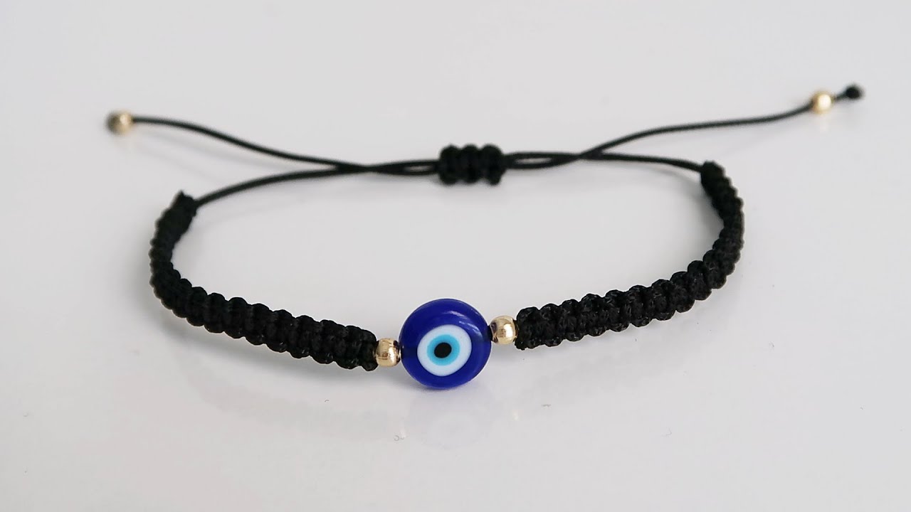Evil Eye Bracelet 🧿 Macrame Black Thread Bracelet - YouTube