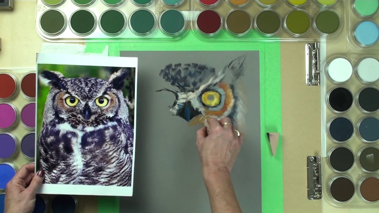 FULL PanPastel Owl Painting Demonstration - Joanne Barby - YouTube